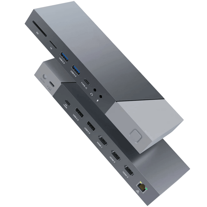 Rolio USB C Docking Station - 16 in 1 - Triple Monitor - DisplayLink h